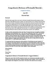 Comprehensive Disclosure of Fissionable Materials: A Suggested ...